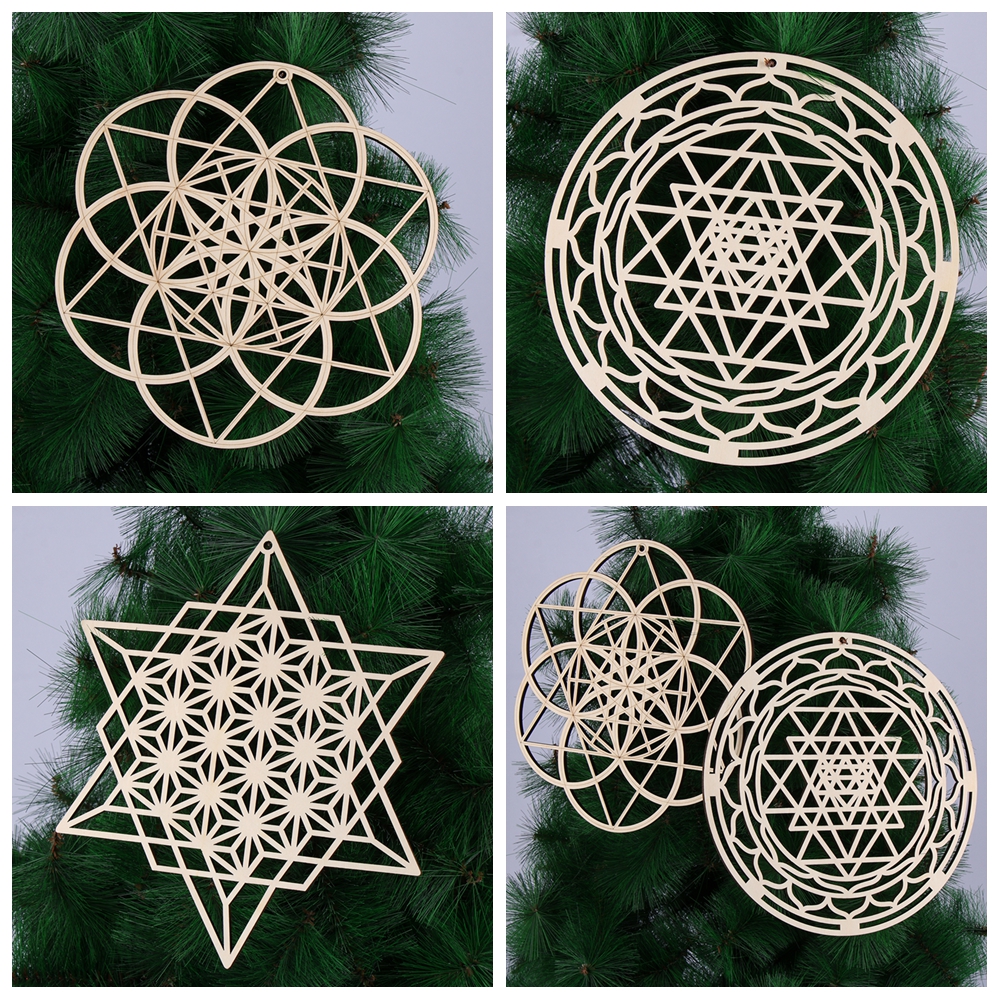 【COD & สต็อกพร้อม】 Making Sacred Geometry Ornament Wood Wall Art Home ...