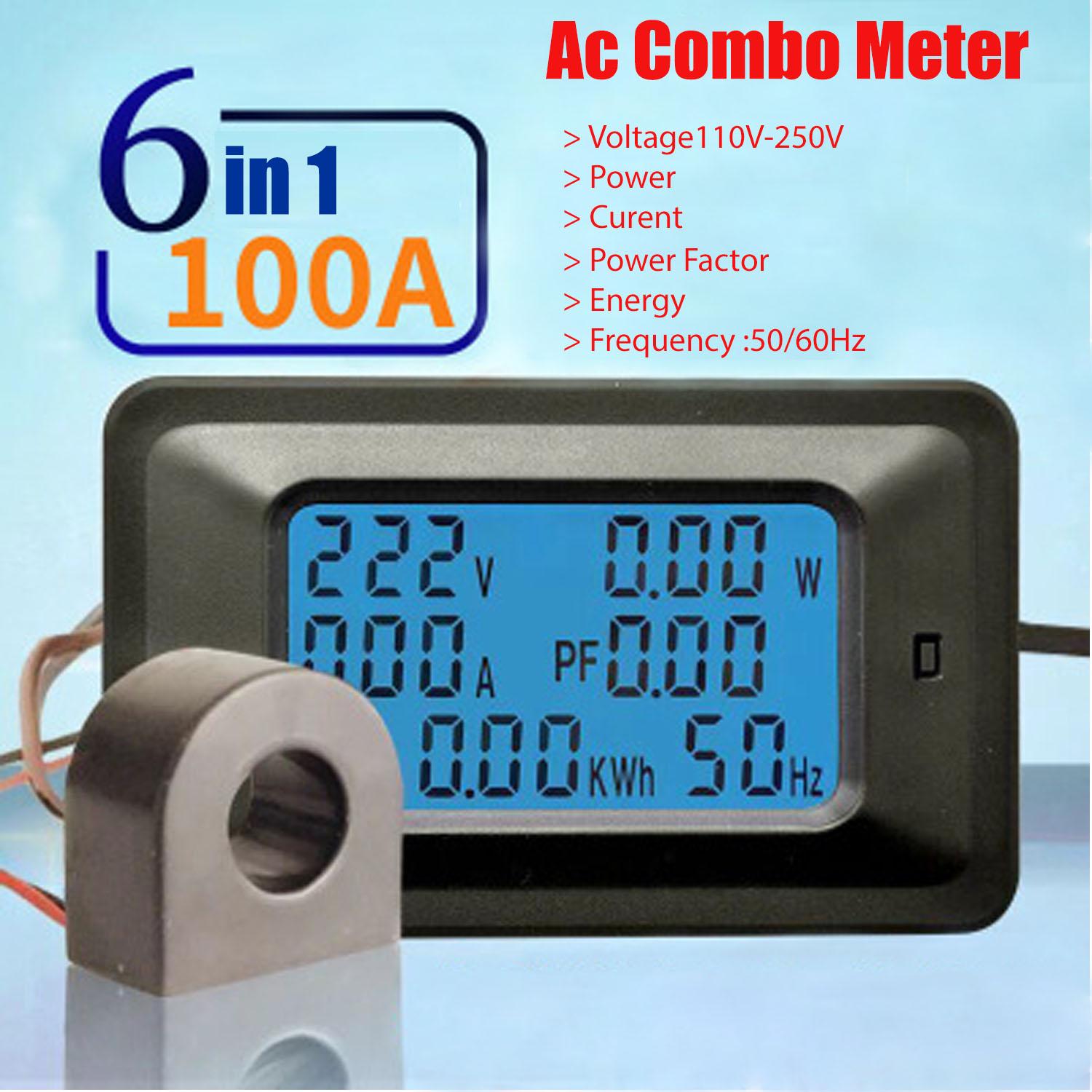6in1 ดิจิตอลมิเตอร์ มิเตอร์ AC Combo Meter 100A , 20A | Lazada.co.th
