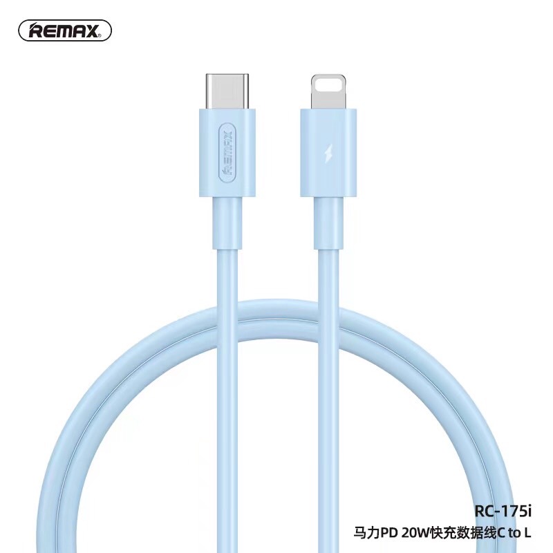 Remax Data Cable PD 20W Fast Charge Type-C to IP สายชาร์จ ชาร์จเร็ว RC-175i 1M. / RC-183i 2M ...