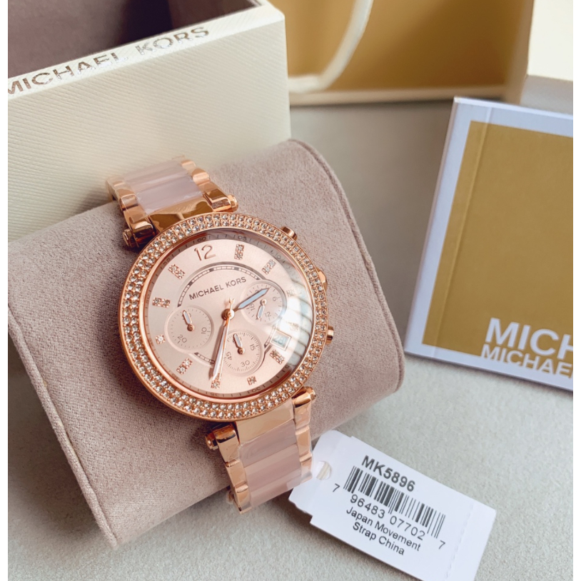 พร้อมส่ง Michael Kors Crystal Bezel Ladies Women Watch MK5896 38mm ...