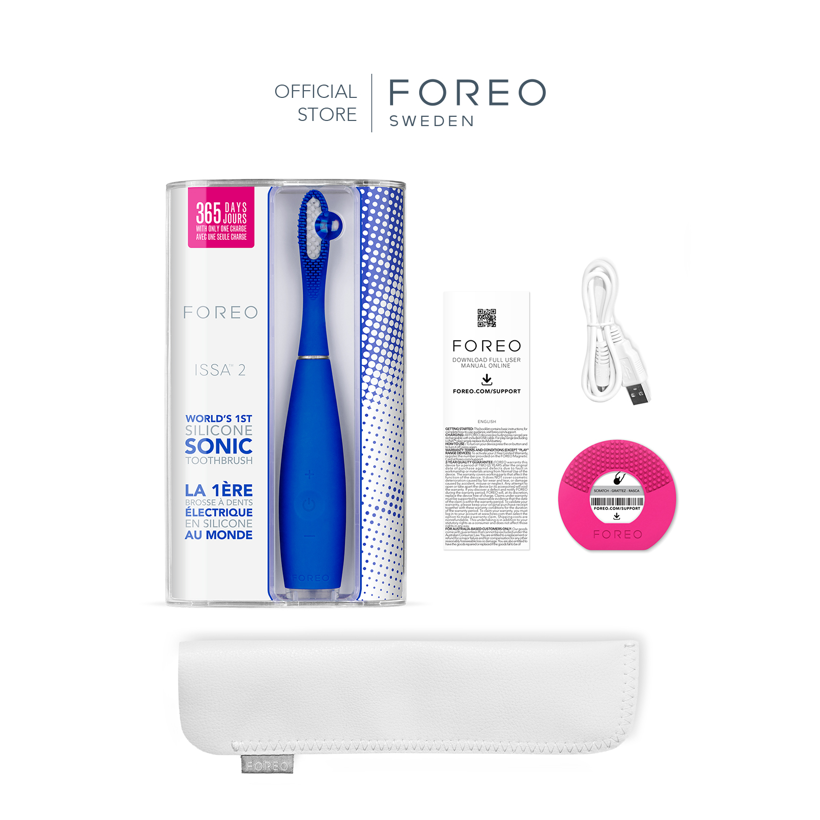 FOREO ISSA 2 Cobalt Blue แปรงสีฟันไฟฟ้า ฟอริโอ้ อิซซ่า 2 สีน้ำเงิน - ฟ ...