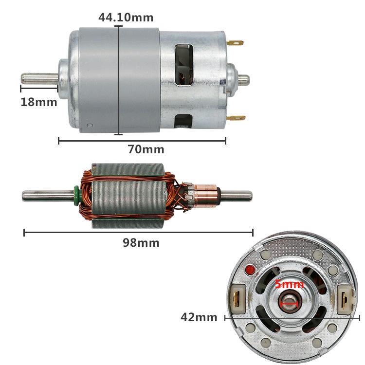 มอเตอร์ไฟฟ้า 775 12 v 12000 100w 1.2a รอบ Micro High Speed Power Motor ...