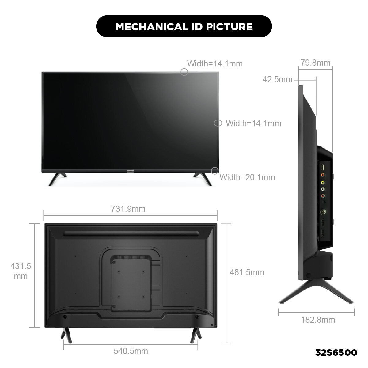 TCL ทีวี 32 นิ้ว แอนดรอยทีวี รุ่น 32S6500 จอ LED HD 720P เชื่อมต่อ Wifi ...