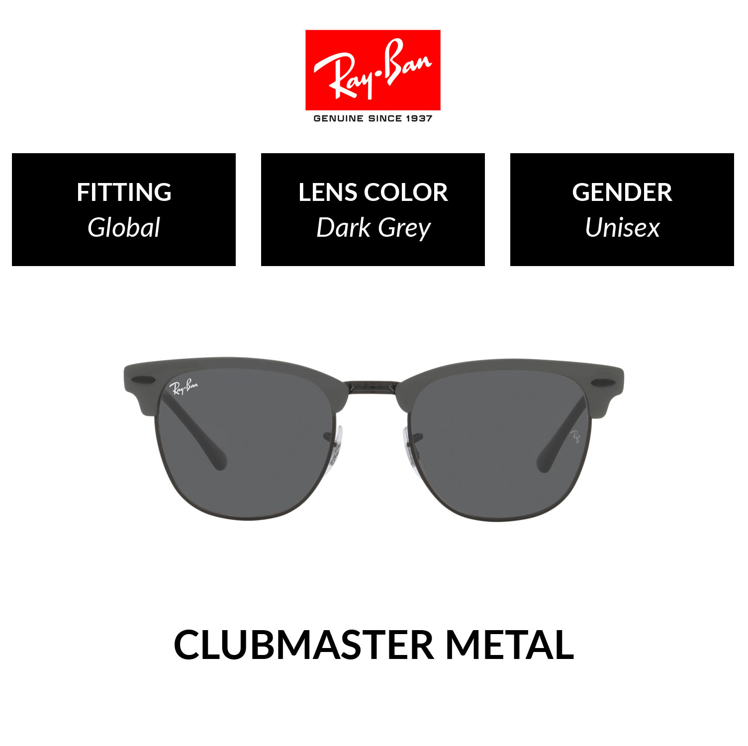 Ray-Ban Clubmaster Metal Sunglasses - RB3718 18758 Size 51 - y7qrLkQT ...