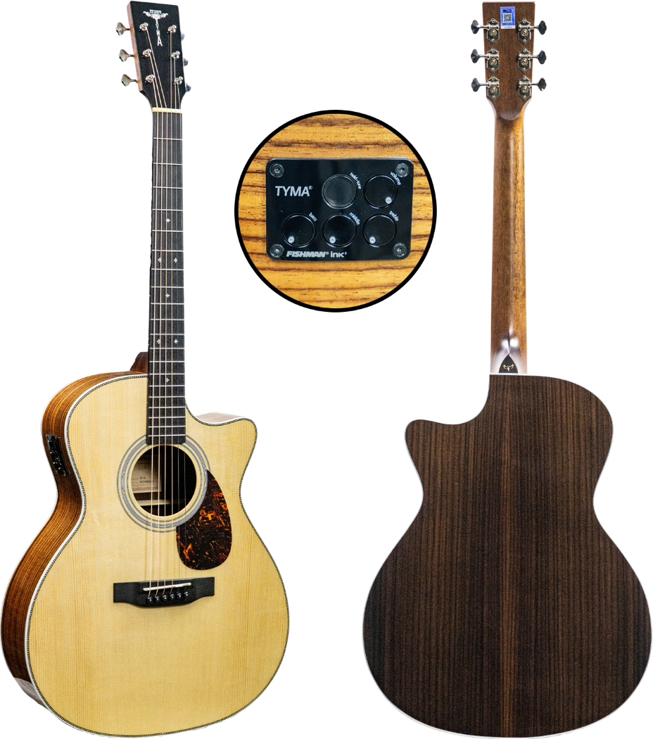 Tyma TF-12, TD-12, TG-12E กีต้าร์โปร่ง Tyma กีต้า หน้าไม้แท้ Top Solid ...