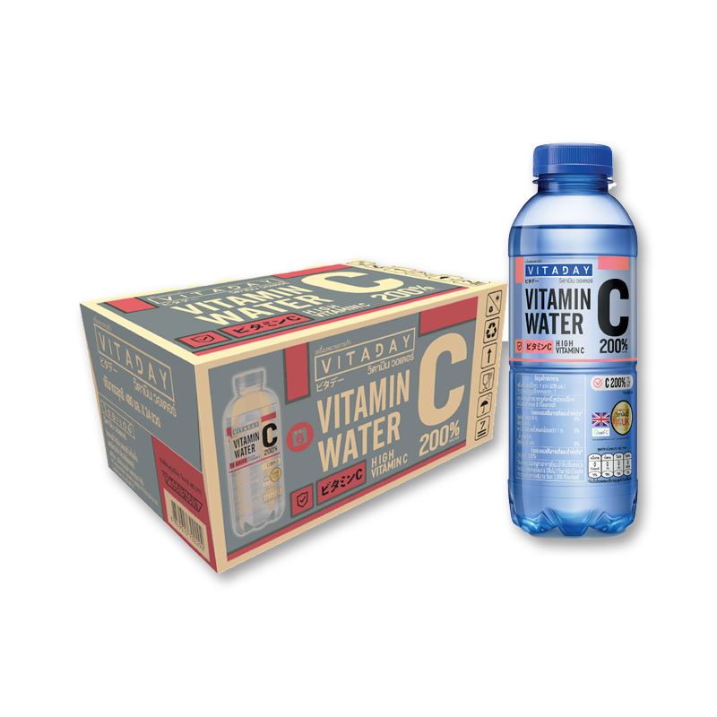 ส่งฟรี วิตอะเดย์ น้ำดื่มวิตามินซี กลิ่นพีช 470 มล. x 24 ขวดVITADAY ...