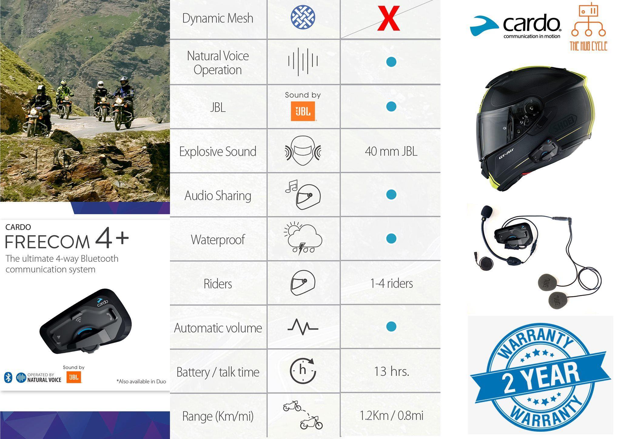 ลดแรง Bluetooth Cardo รุ่น freecom 4 (JBL) บลูทูธติดหมวกกันน็อค ...