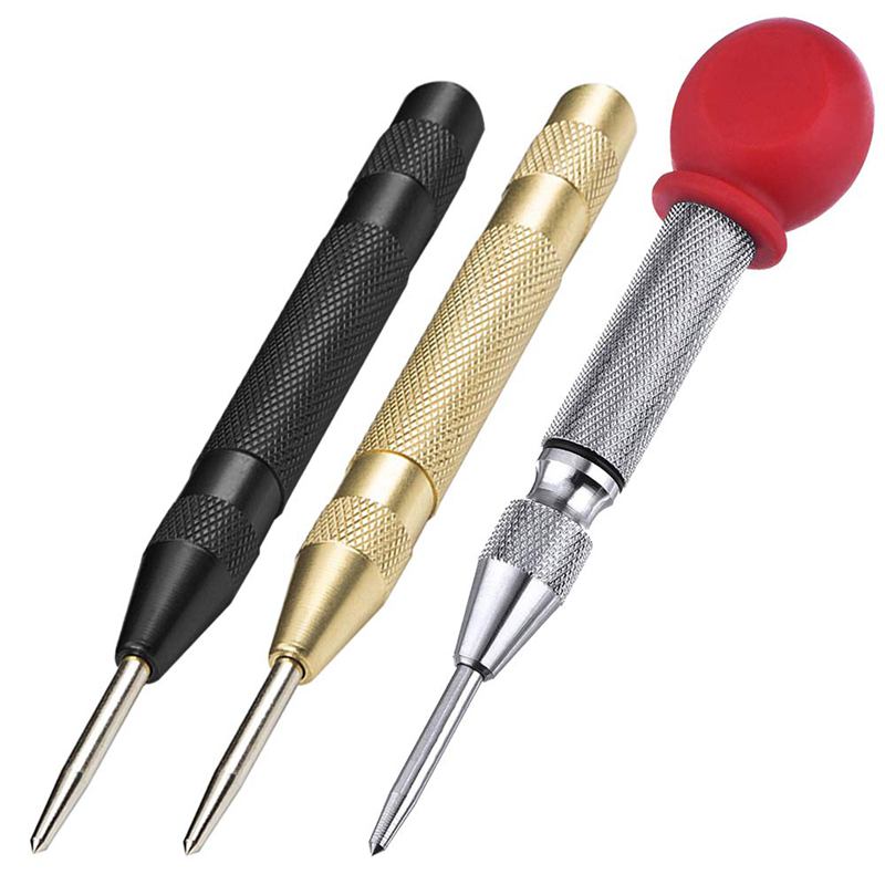 3 Pcs Automatic Center Punch Tool, 5 Inch Spring Loaded Crushing Hand ...