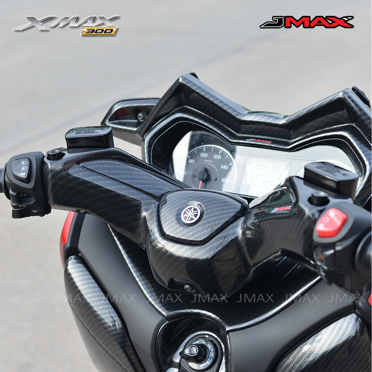 ชุด 2 ชิ้น ฝาครอบแฮนด์บนใหญ่+ฝาครอบแฮนด์บนเล็ก XMAX 300 2017-23 JMAX ...