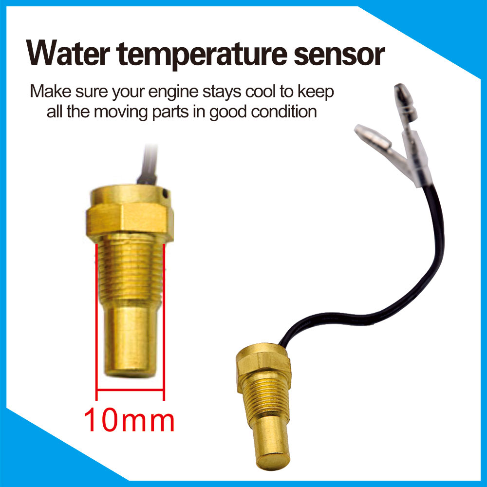 Round LED 2 in 1 Digital Car Truck Water Temp Gauge Temperature Sensor ...