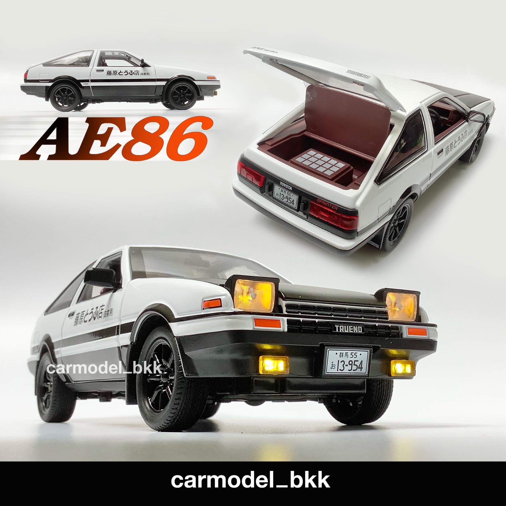 โมเดลรถเหล็ก Toyota TRUENO AE86 Initial D แบรนด์ MiniAuto ขนาด 1:20 ...