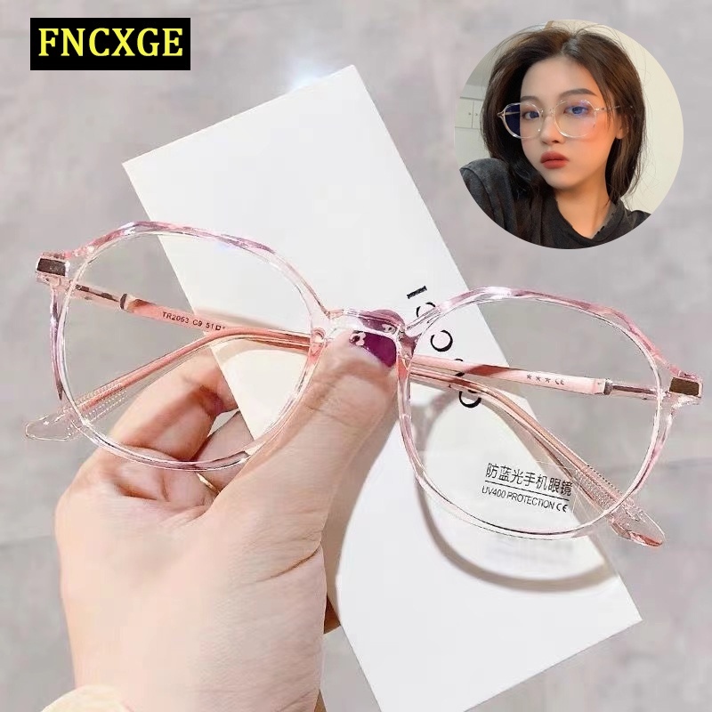 FNCXGE แว่นสายตาสั้น 0.0 ถึง -6.0 ป้องกันแสงสีฟ้า กรอบเหลี่ยม สไตล์เกาหลี แว่นตาสำหรับผู้หญิง ...