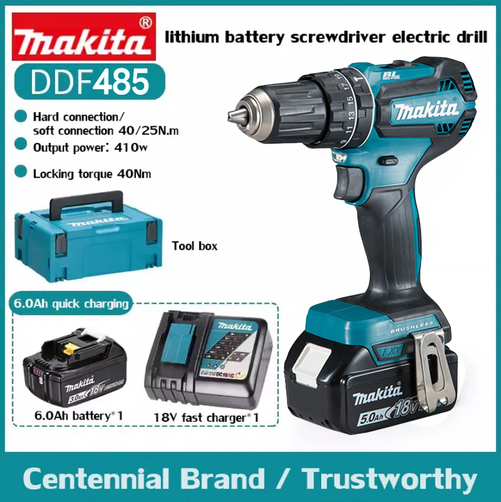 Makita 18V DDF485 10 มม.LXT ไร้สายขนาดกะทัดรัดเครื่องมือไขควงกระแทกไดร์ ...