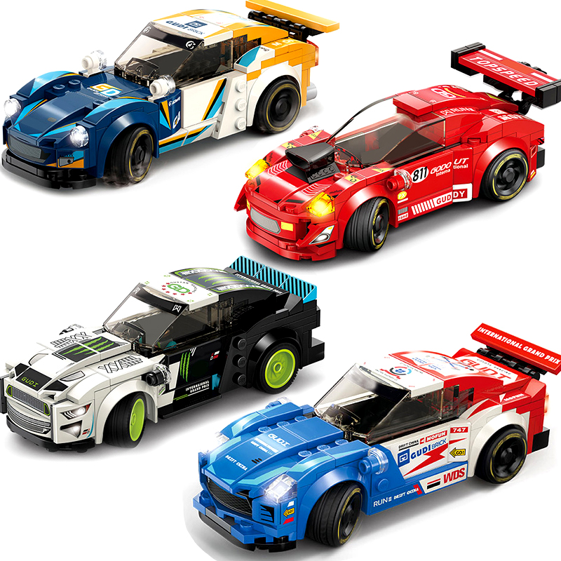 Speed Champion Car Racer City Vehicle Building Blocks Brick Racing Moc ...