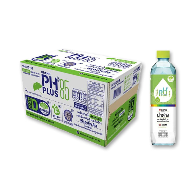 พร้อมส่ง อิชิตัน น้ำดื่มผสมวิตามินดีแปะก๊วย 550 มล. x 24 ขวดIchitan Alkaline Water Vitamin ...