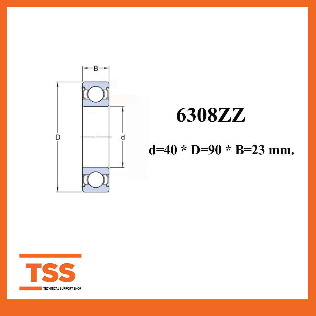 6308ZZ ตลับลูกปืนเม็ดกลมร่องลึก ฝาเหล็ก 2 ข้าง 6308-2Z ( DEEP GROOVE ...