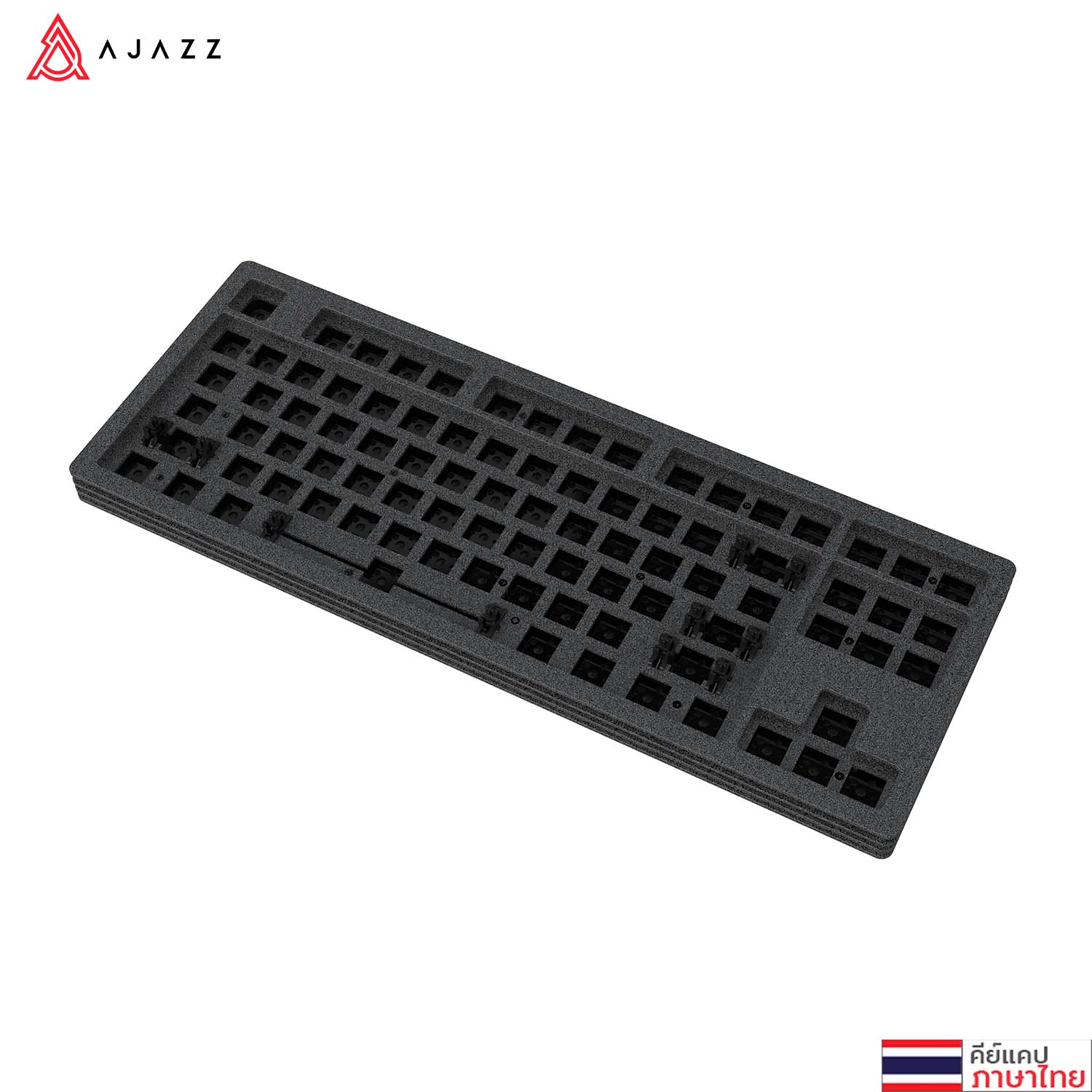 คีย์บอร์ดเกมมิ่ง Ajazz AKC087 87Key TKL Steel-Stacked Body Frame Yellow Switch Mechanical ...