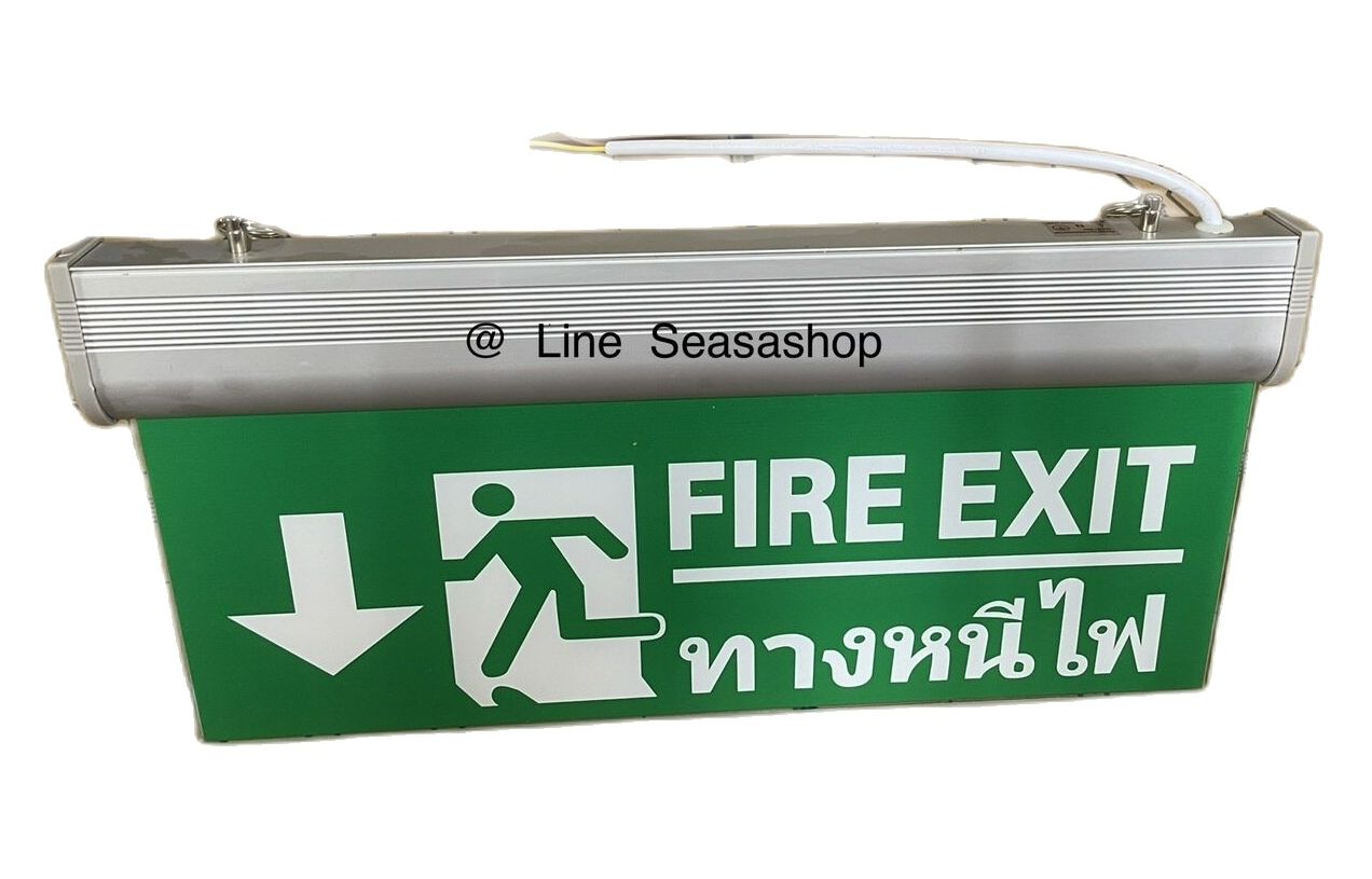 ป้ายทางหนีไฟสัญลักษณ์ลูกศรชี้ลง ป้ายทางหนีไฟแบบแขวน Led ป้ายไฟฉุกเฉิน