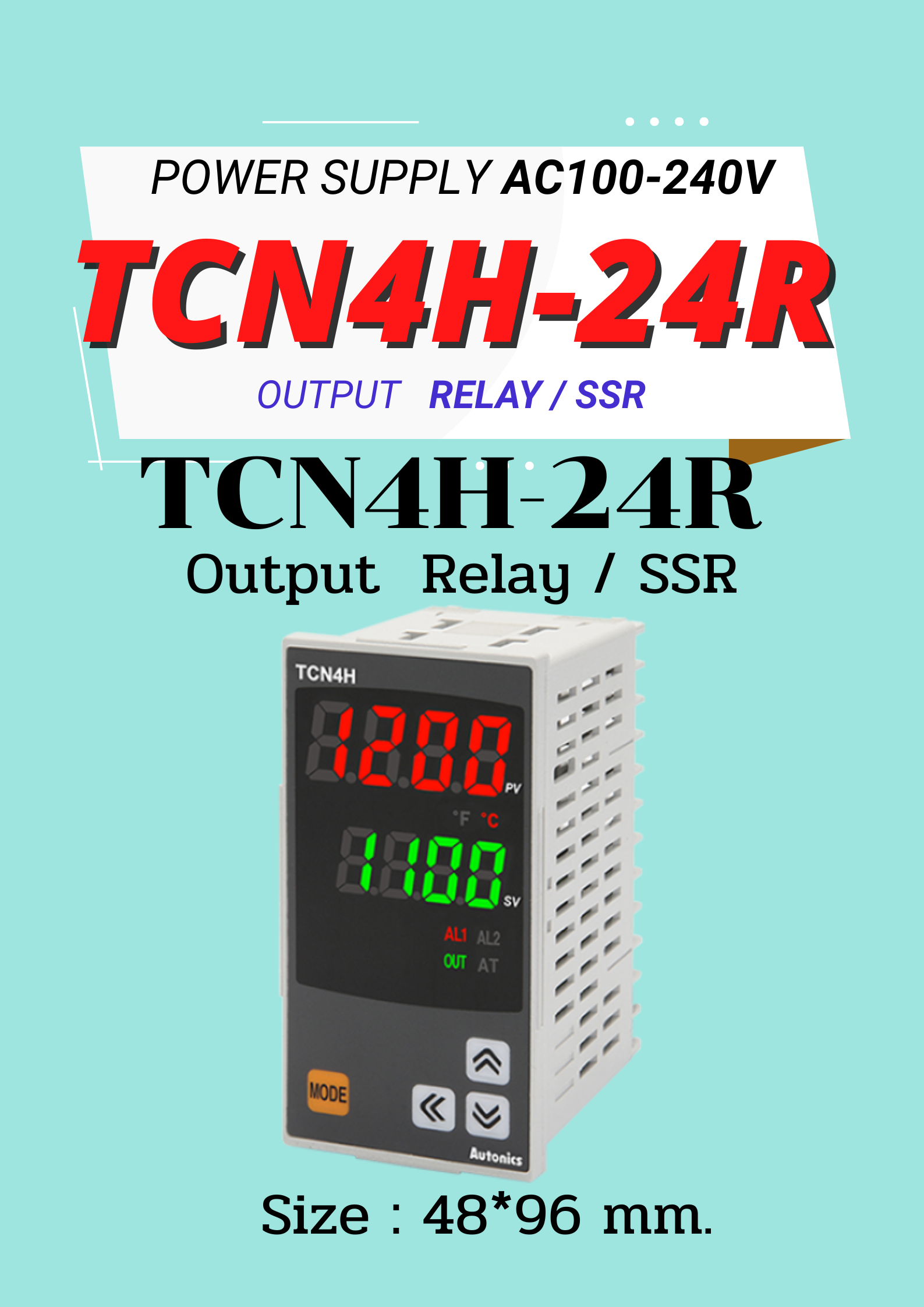 TCN4S-24R TCN4M-24R TCN4L-24R TCN4H-24R TCN4S-22R Autonic Temperature Controller Output RELAY ...
