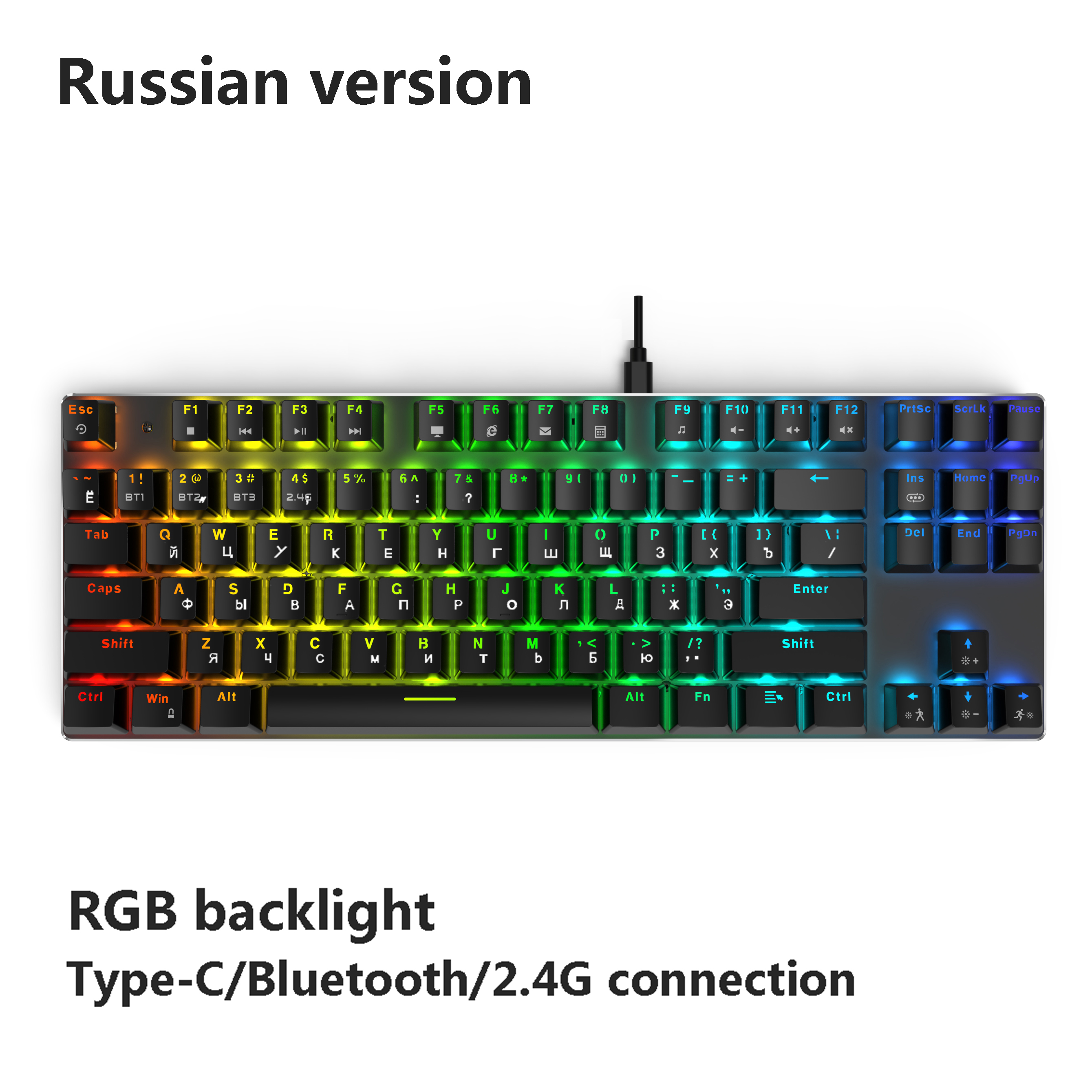 Cw】gaming Mechanical Bluetooth Keyboard คีย์บอร์ดไร้สายพร้อม Bluetooth ...