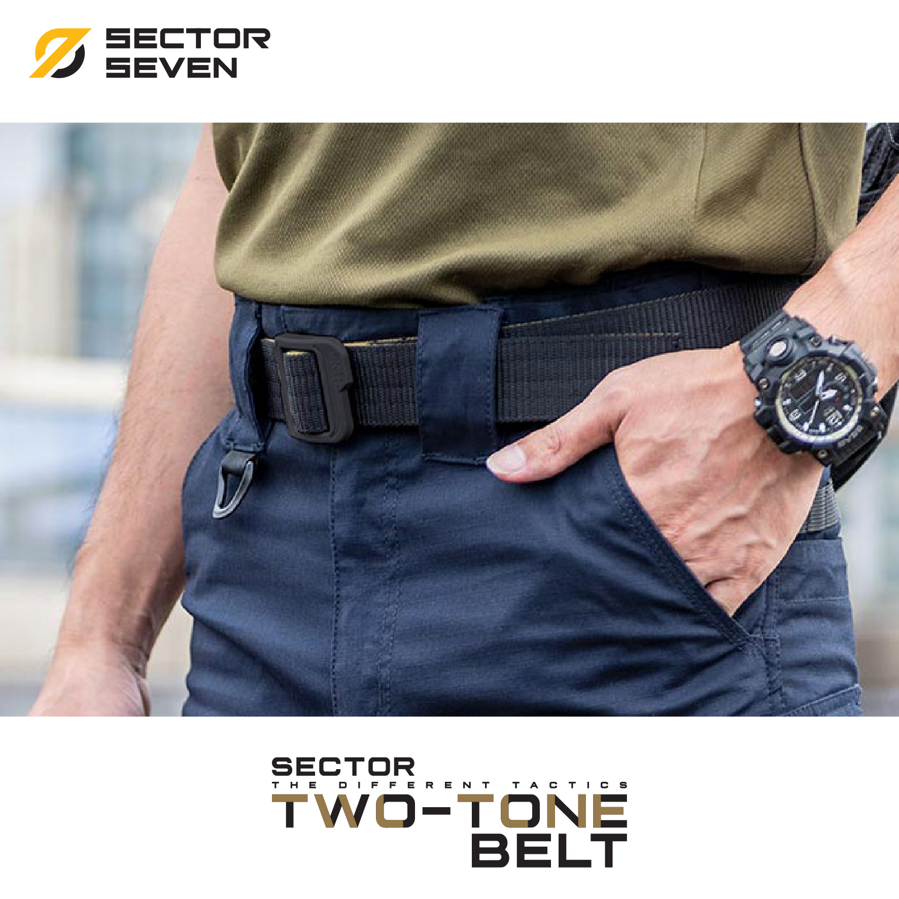 เข็มขัด SECTOR SEVEN ทูโทน (หัวสีดำ) ( มีของแถม ) - SIAM TACTICAL AND ...