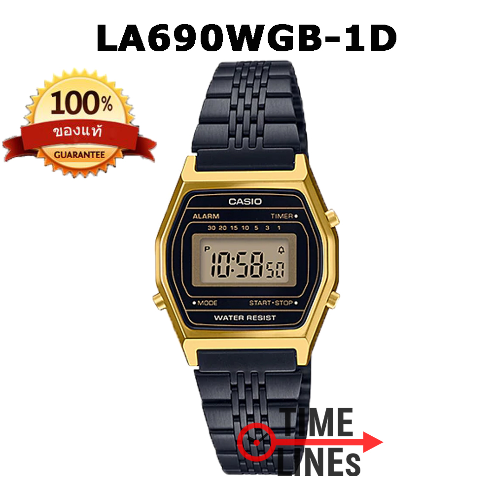 CASIO ของแท้ รุ่น LA690 Vintage นาฬิกาผู้หญิง พร้อมกล่องและรับประกัน 1 ...