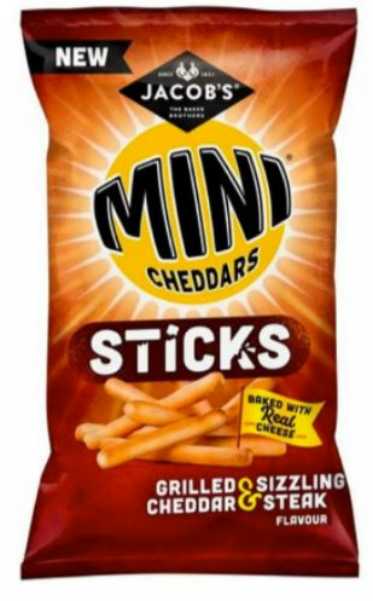 Jacobs Mini Cheddars Sticks , Cheddar & Steak 150g จาคอบส์ มินิ เชดดาร์ ...