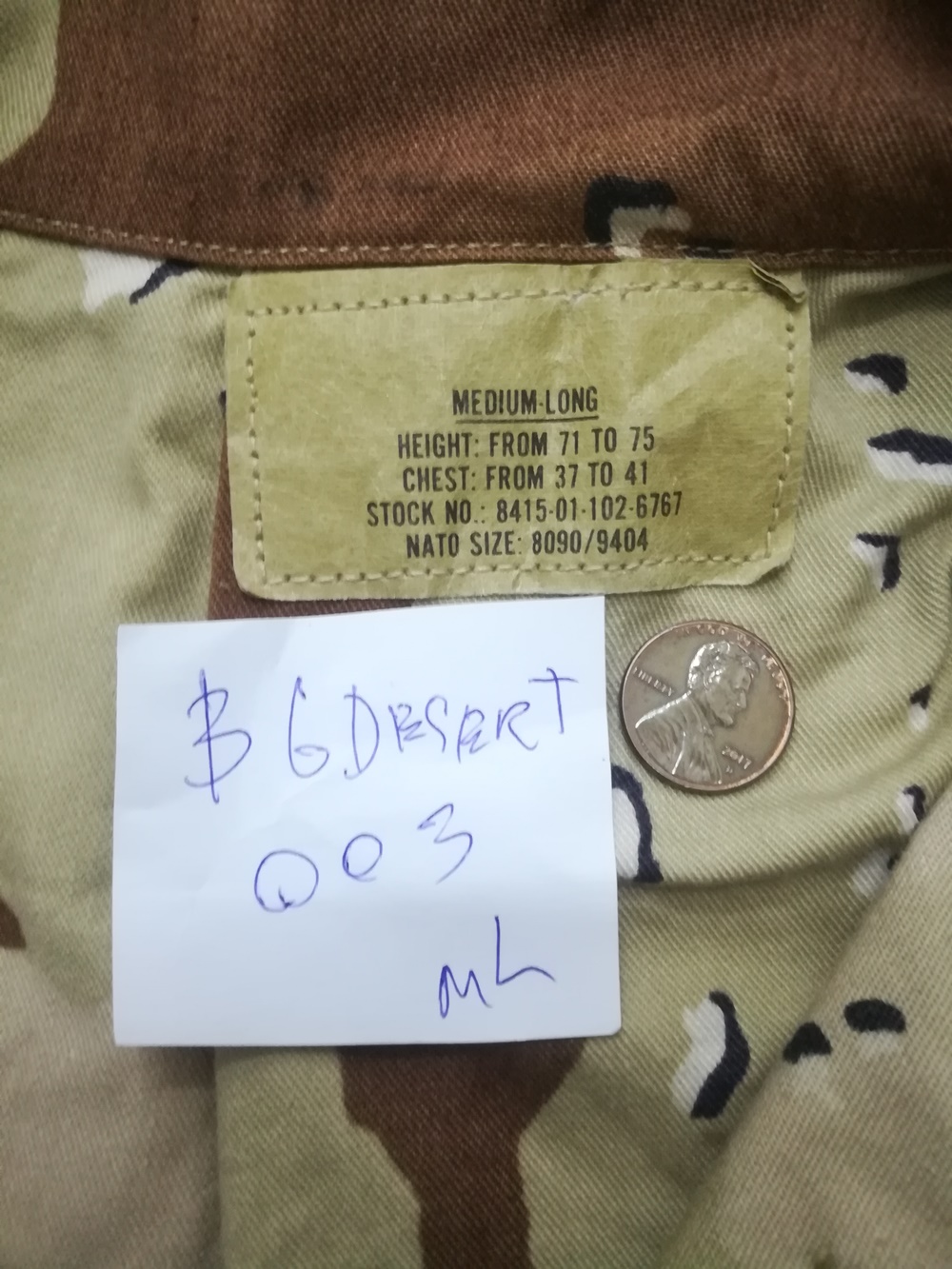 03USARMYเสื้อทหารUS ขนาดM-Lรอบอก46-48นิ้วลายพราง ทะเลทราย6สีSHIRT BDU ...