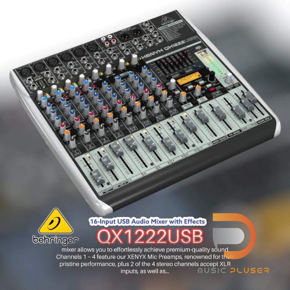 Behringer XENYX QX1222USB มิกเซอร์ แบบอนาล็อค 16-Input 2/2-Bus Mixer ...