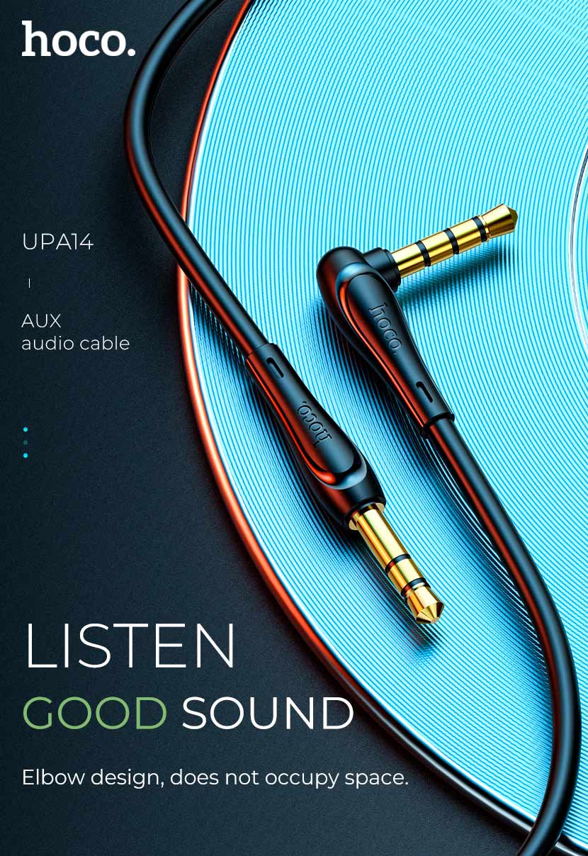 สายAUX ต่อหูฟัง Hoco รุ่น UPA14 (ไม่มีไมโครโฟนในตัว) ต่อลำโพงถั่วไป สาย Cable 3.5mm to 3.5mm ...