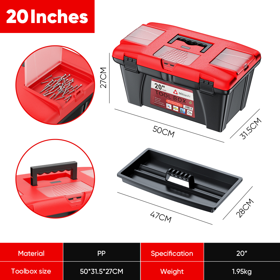 Mitushi 11"/12"13"/14"/15"/16"/17"/20"นิ้ว กล่องเครื่องมือ พลาสติก ...