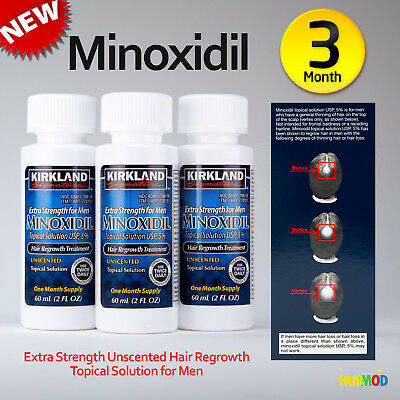 YQ [3 ขวด] แถมหลอดหยดแท้ เซรั่มปลูกผม Kirkland Signature Mi-noxidil 5% ...