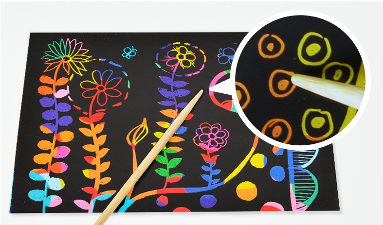 Magic Scratch Art Painting ชุดศิลปะภาพขูด diy 50 แผ่น แผ่นขูดสีเสริม ...