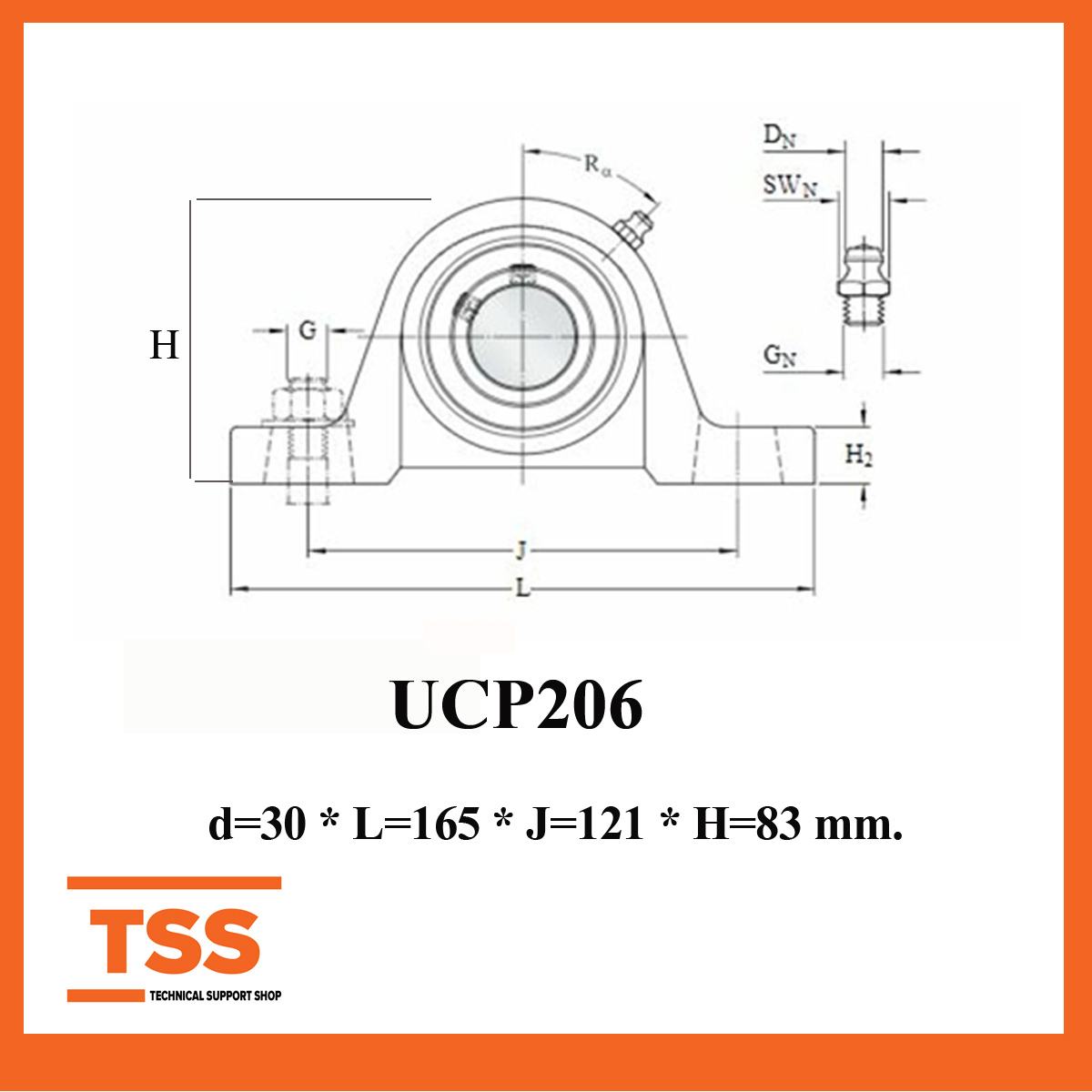 UCP206 UBC ตลับลูกปืนตุ๊กตา Bearing Units สำหรับงานอุตสาหกรรม UCP 206 ( เพลา 30 มม. ) UC206 ...