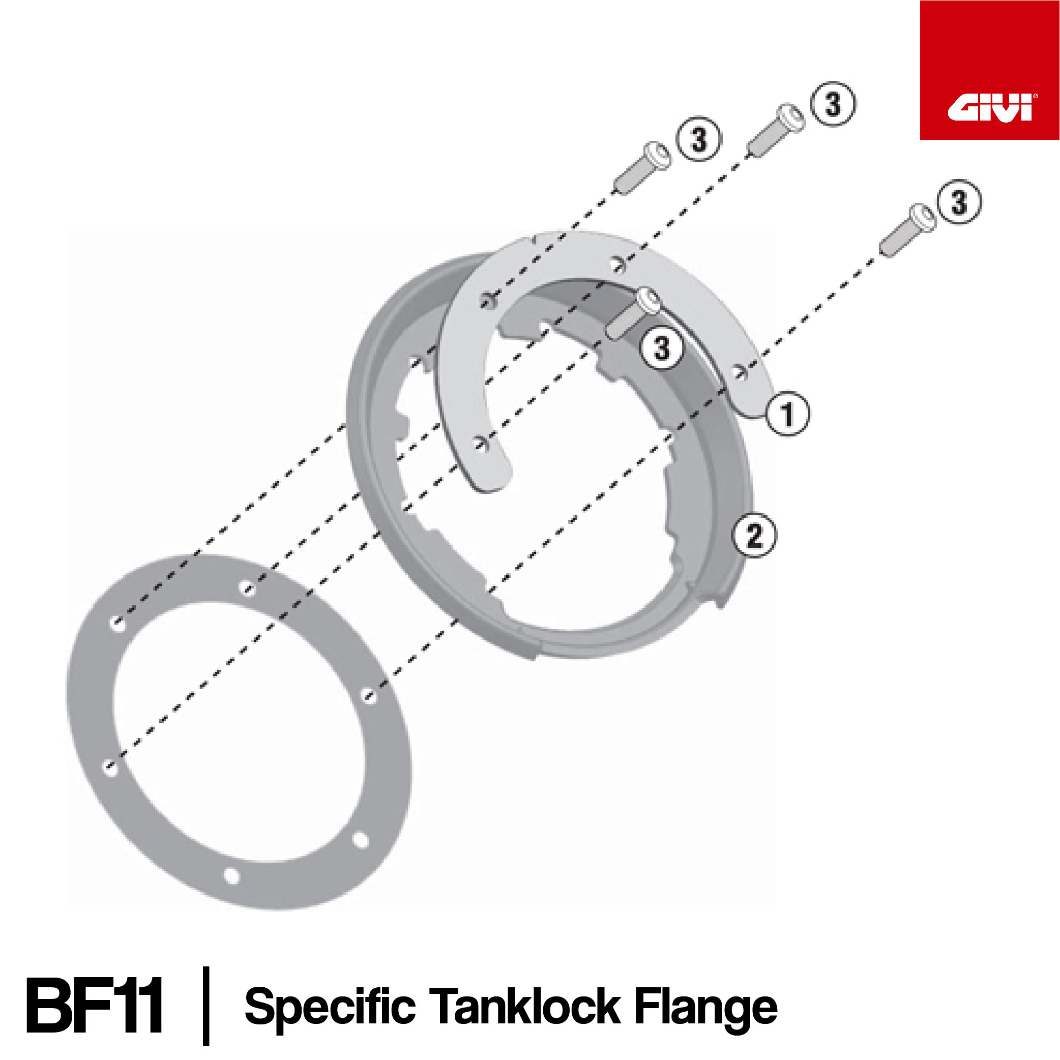 GIVI BF11 - Specific Tanklock Flange - อุปกรณ์สำหรับติดตั้งกระเป๋าถัง ...
