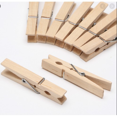 P023 ไม้หนีบรูป ไม้หนีบผ้า ไม้หนีบไม้ ตัวหนีบไม้ ไม้หนีบผ้าไม้ คละสีต่อ 1 ชิ้น - Puushop004 ...