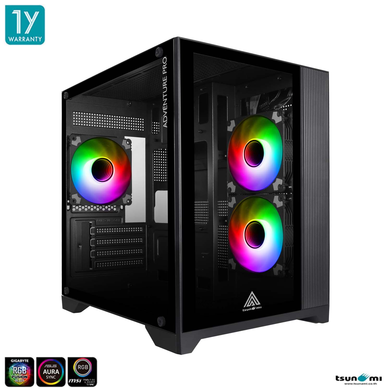 ชุดคอมโบ 2in1 Tsunami Adventure Pro M-ATX Gaming Case with 12643 SLA ...