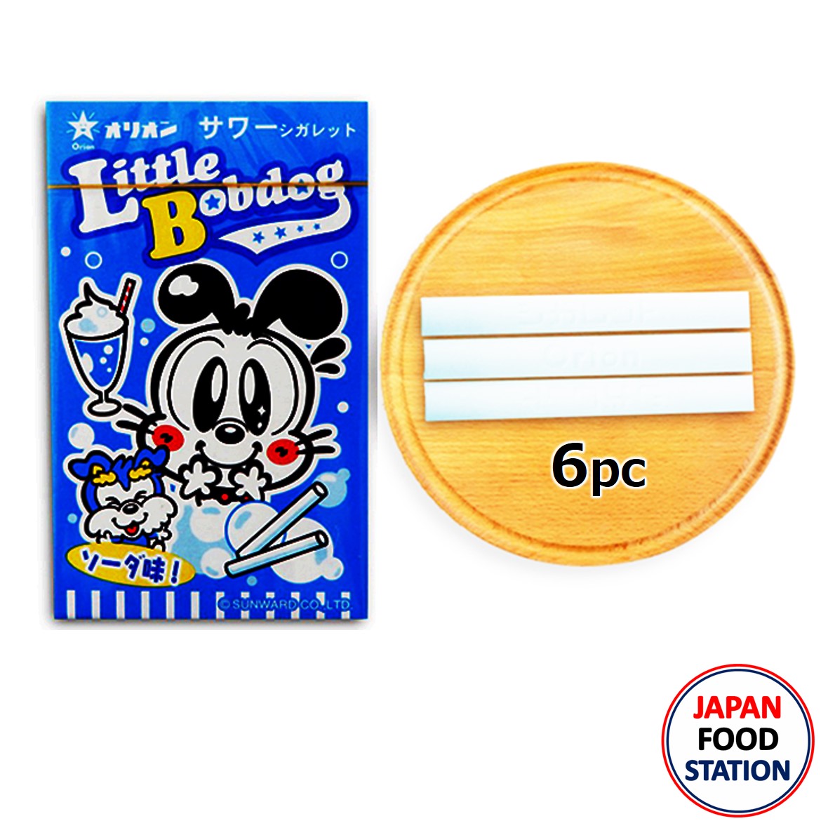 ORION SOUR RAMUNE BOBDOG 6PC (16405) ลูกอมแท่งกลิ่นมะนาวโซดา JAPANESE ...