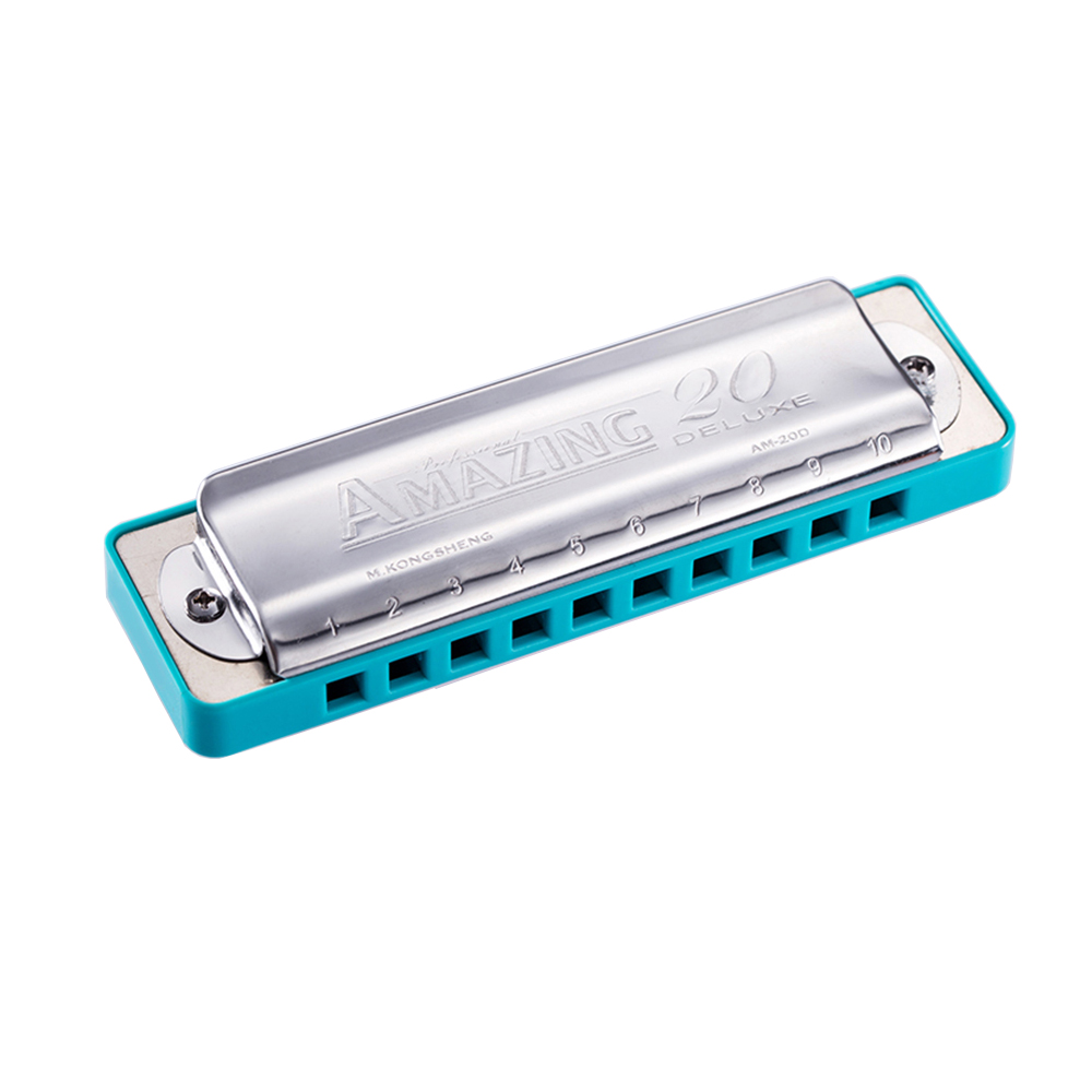 KONGSHENG Harmonica Diatonic 10 Hole Blues Harp Mouth Organ Key C ABS ...