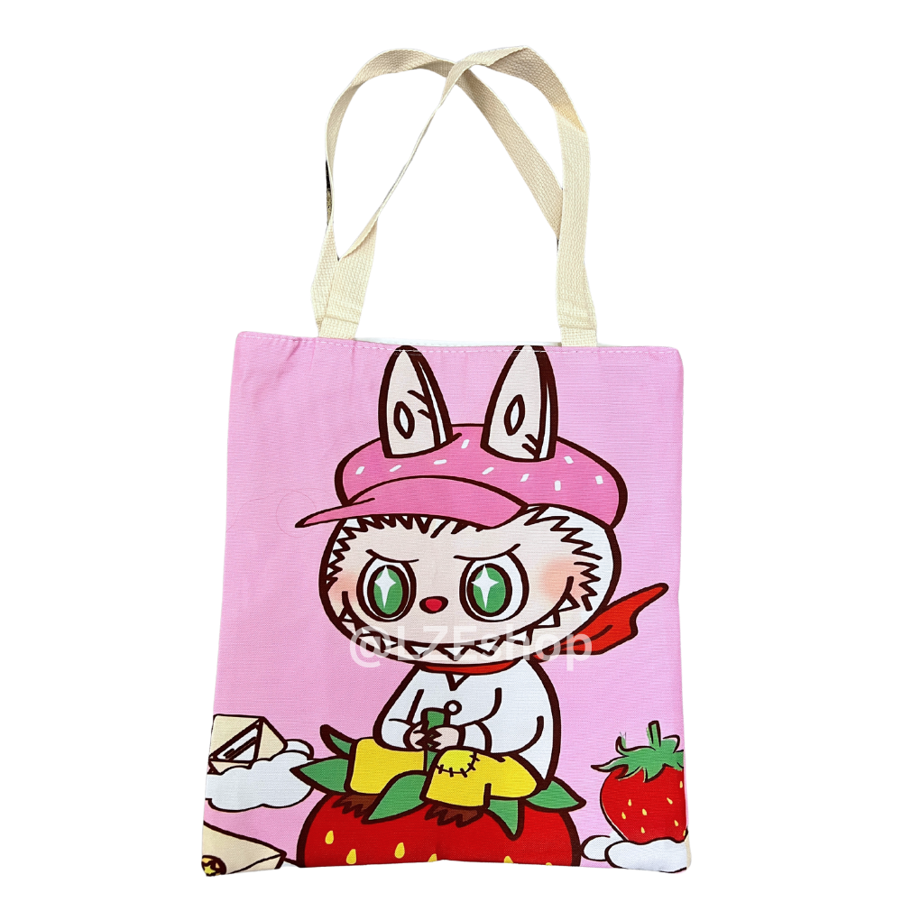 [ ใหม่ พร้อมส่ง ] LABUBU กระเป๋าผ้าลายลาบูบู้ กระเป๋าสะพาย มีช่องเล็ก ...