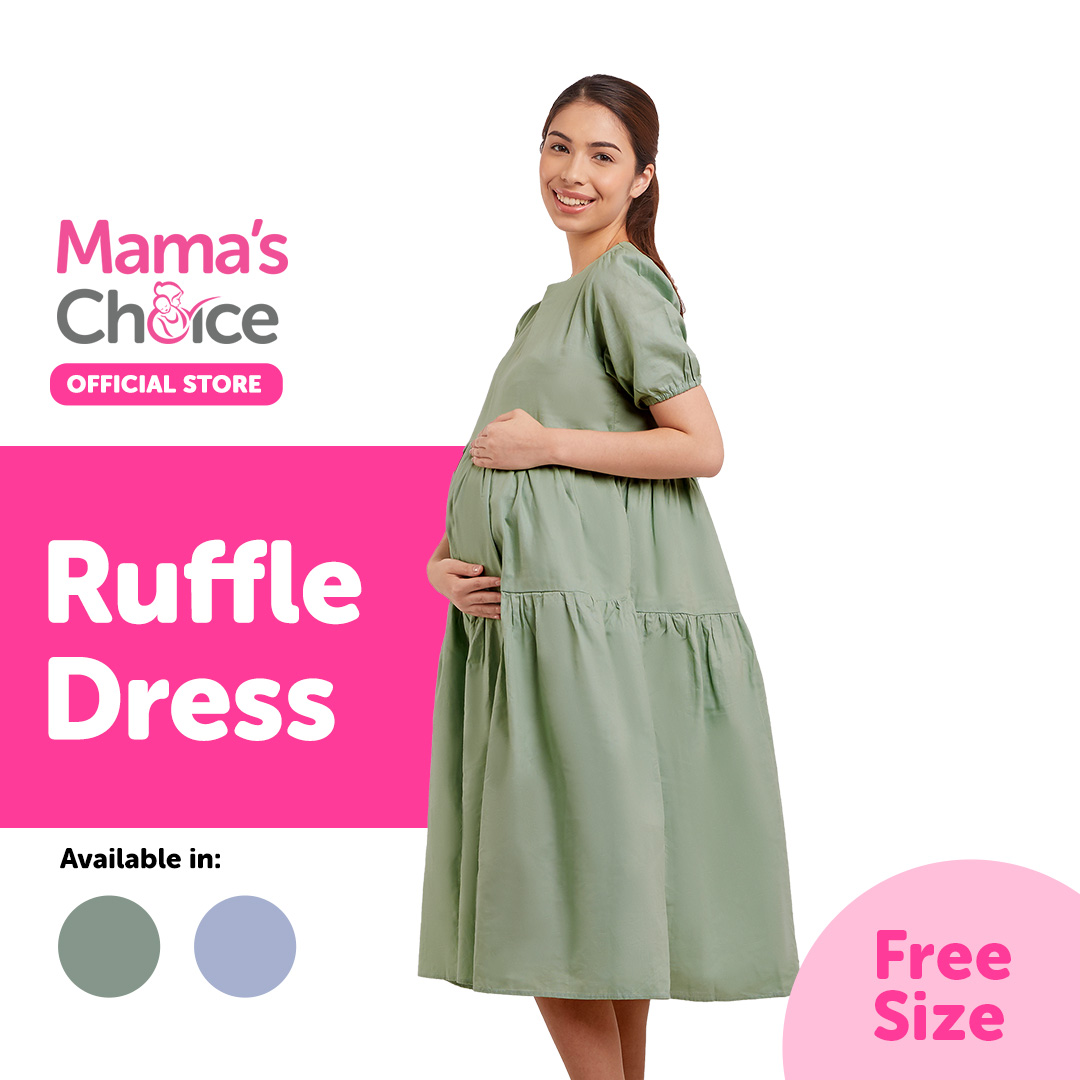 Mamas Choice ชุดคลุมท้อง เดรสคนท้อง เสื้อให้นมลูก ผ้าฝ้าย ใส่สบาย ...