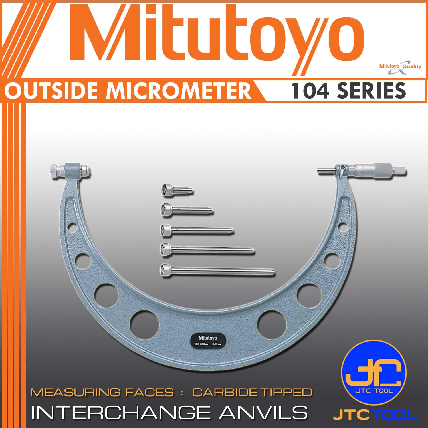 Mitutoyo ไมโครมิเตอร์วัดนอกแบบอนาล็อก เปลี่ยนระยะปากวัดได้ ขนาด รุ่น 104 - Outside Micrometers ...
