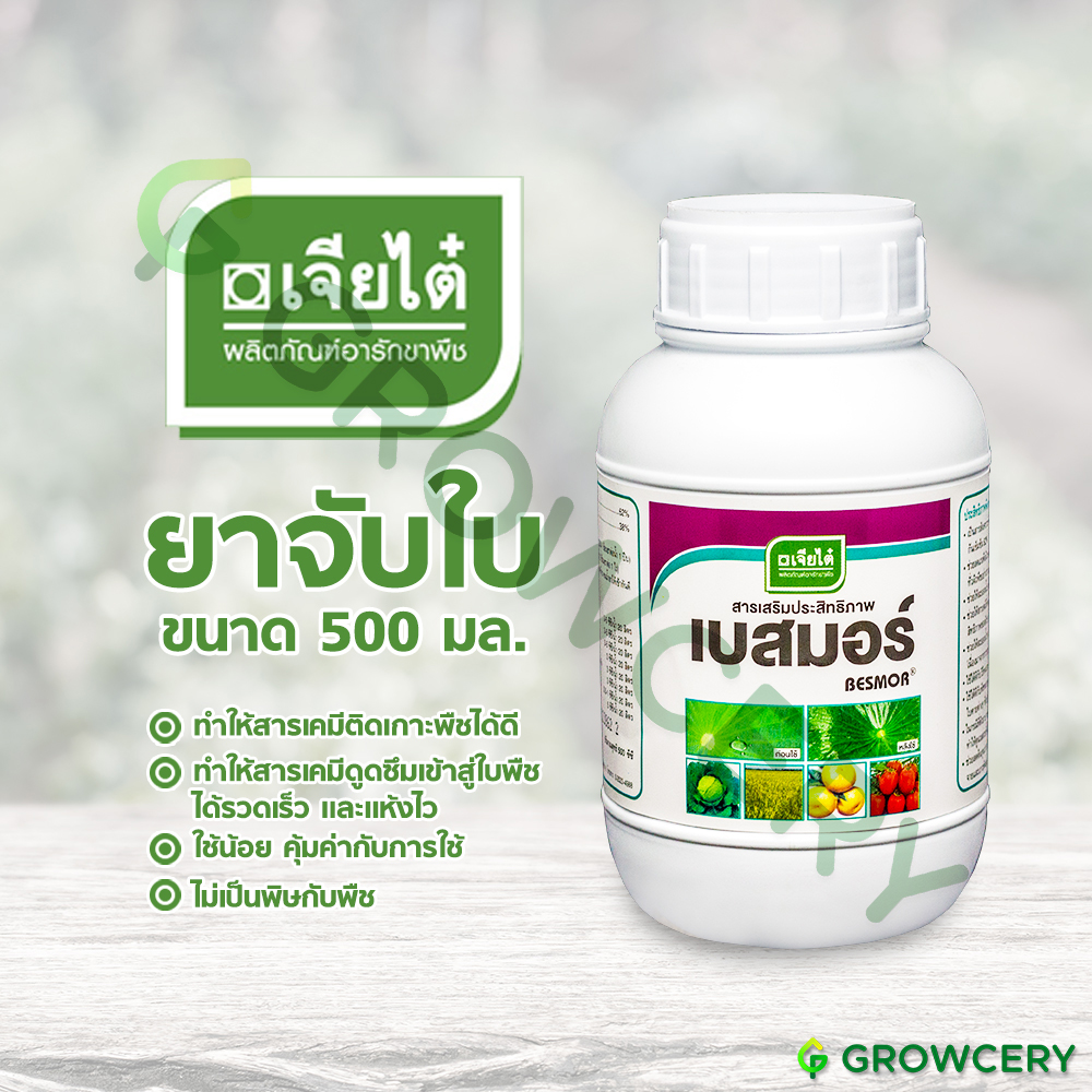 [G.] เบสมอร์ สารจับใบ ประสิทธิภาพสูง ขนาด 500 มล. ยี่ห้อ เจียไต๋ (ช่วยให้สารเคมีดูดซึมเข้าพืชได้ ...