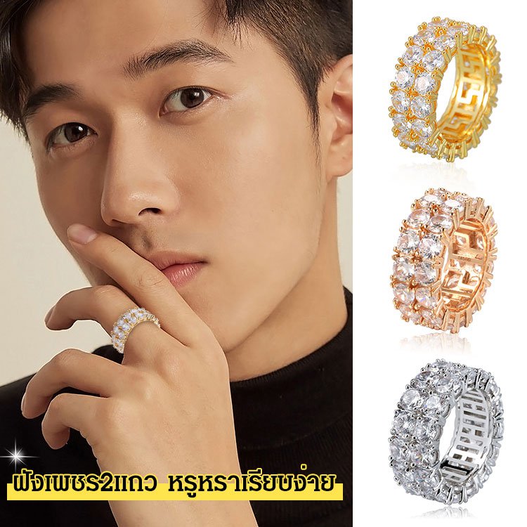 Usmarttของแท้ 100 S925 แหวนเงินแท้ 14K ทองชุบแหวนเพชรแหวนผู้หญิง Ring - Usmartt - ThaiPick