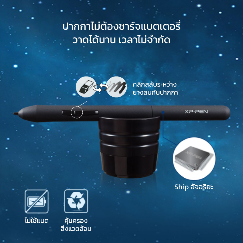 XPPen Star 03 v2 เมาส์ปากกา วาดรูป ไซส์ใหญ่ 10x6 นิ้ว ปากการองรับแรงกด ...