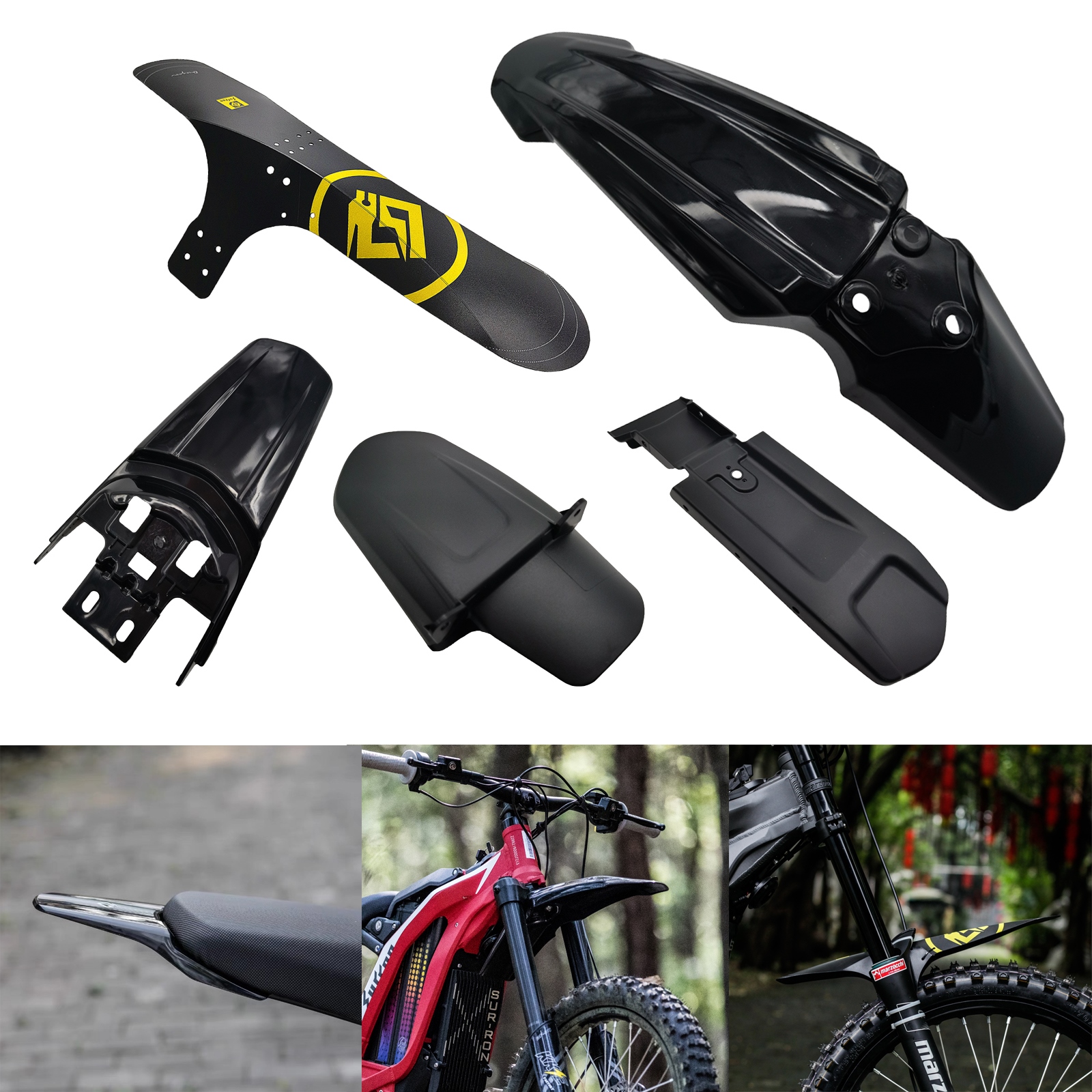 Electric Motocross Bike Front Rear Wheel Mudguards Fender For Sur Ron ...