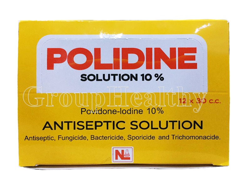 Polidine Solution 10% โปลิดีน โซลูชั่น ฆ่าเชื้อแบคทีเรียได้หลายชนิด ใช้ทาแผลก่อนและหลังผ่าตัด 30 ...
