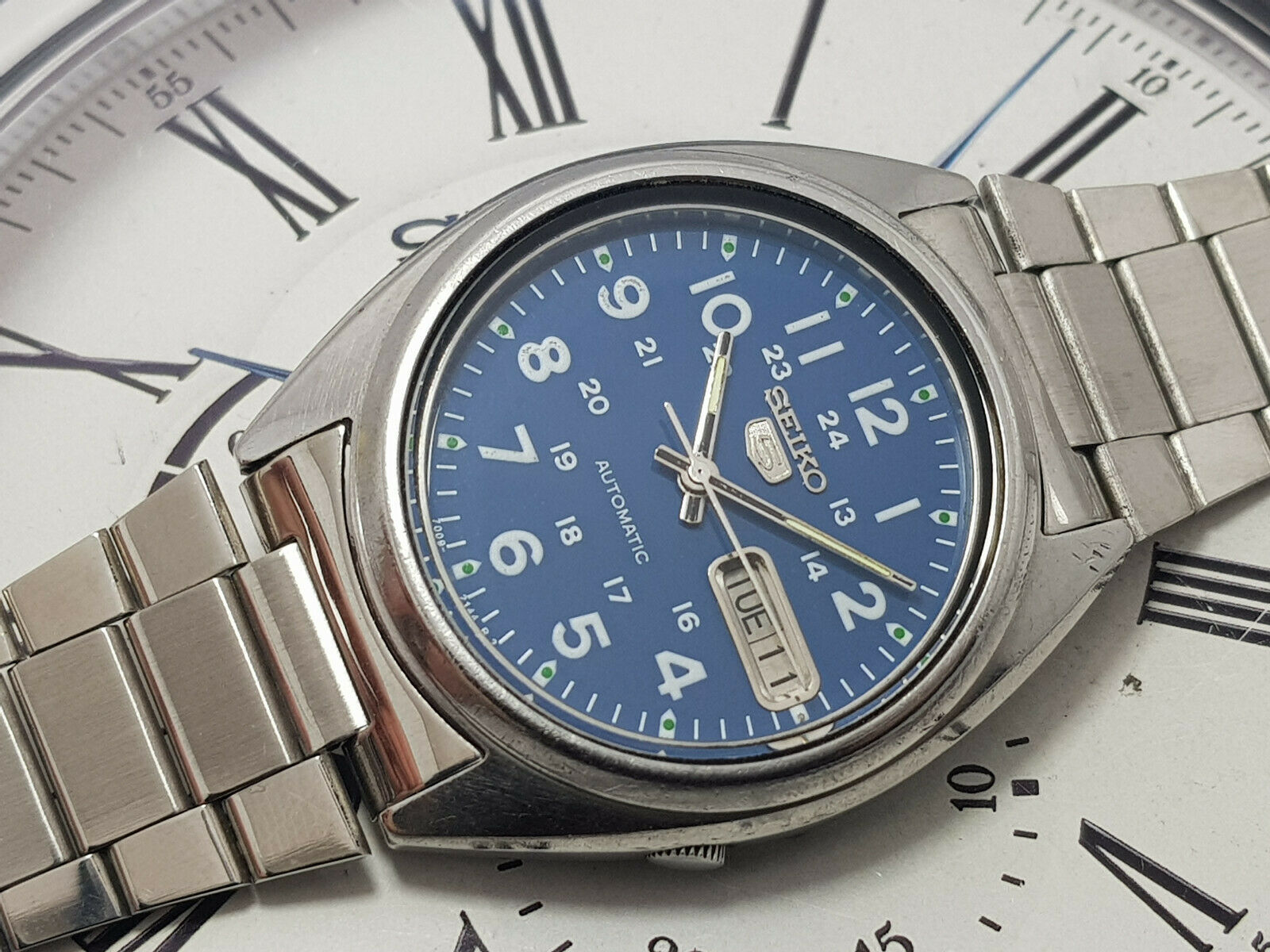 seiko ออโตเมติค 7009 modify หน้าน้ำเงิน สภาพดี ล้างเครื่องมาเรียบร้อย ...