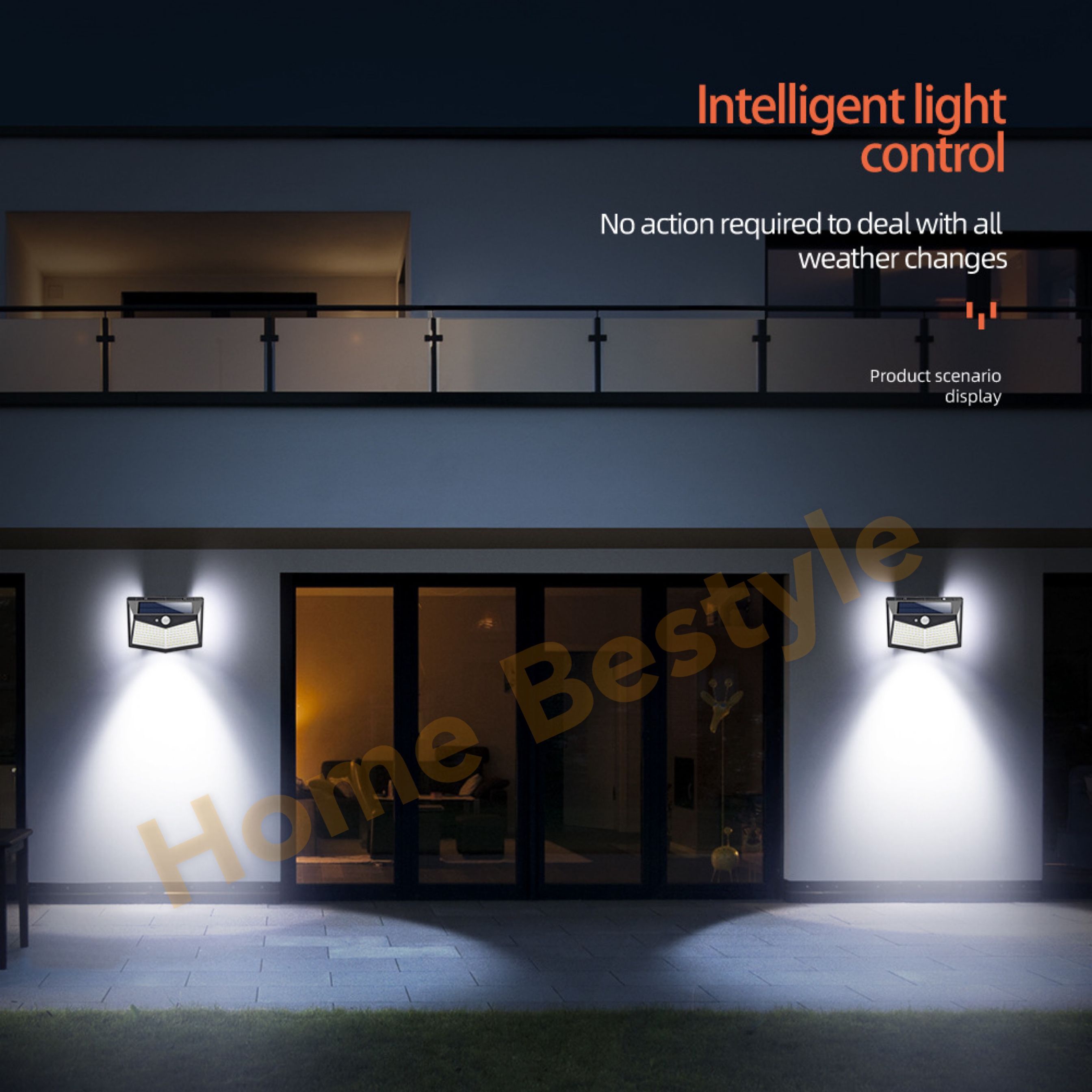 Gooluu Shop โคมไฟโซล่าเซล LED 212 ดวง เซ็นเซอร์เปิด/ปิดอัตโนมัติ สว่าง ...