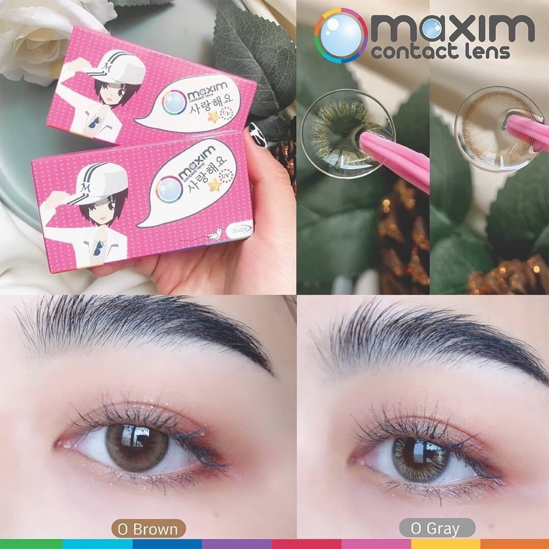 Maxim Trio คอนแทคเลนส์สี รายเดือน แพ็ค 2 ชิ้น(1คู่) สีน้ำตาล 3โทน ค่า ...
